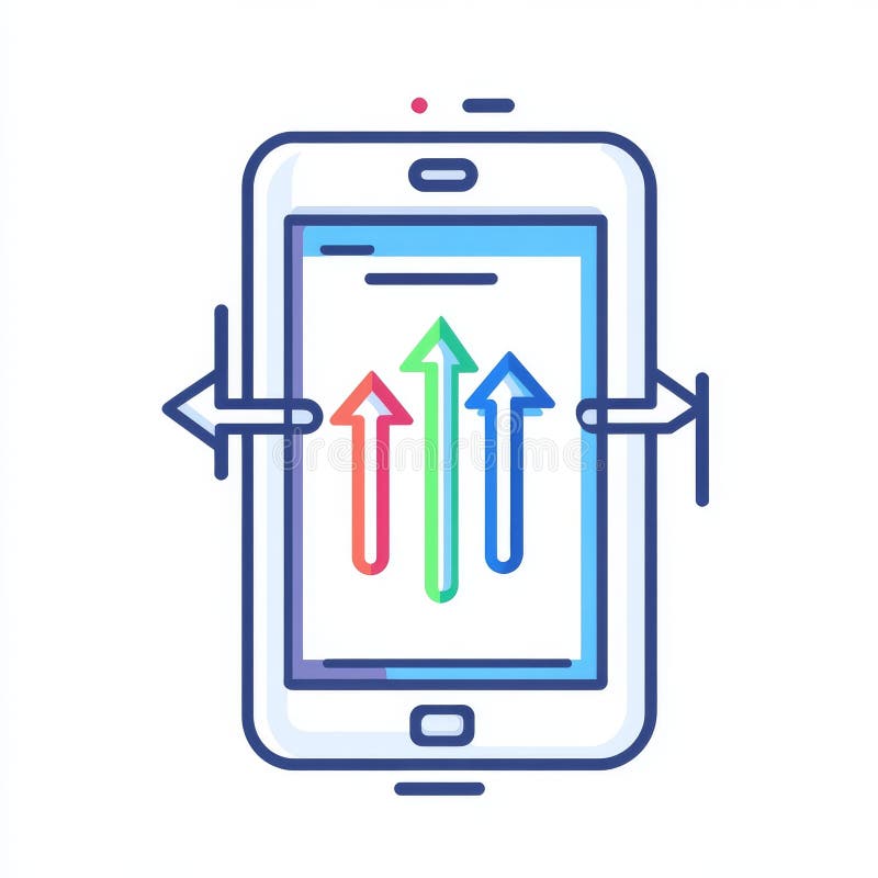 A Colorful Smartphone Design Incorporating Arrows To Represent the Flow ...