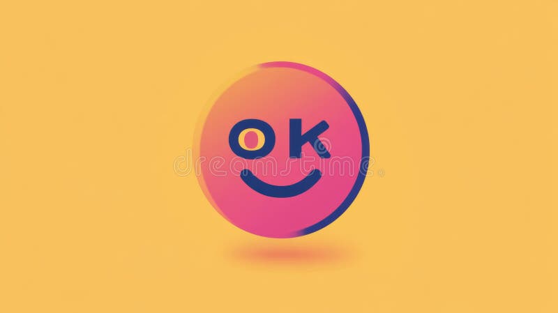 Colorful Smiley Face Logo with the Text Ok Stock Illustration ...