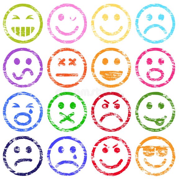 Smiley Face Stamps stock vector. Illustration of grungy - 29931173
