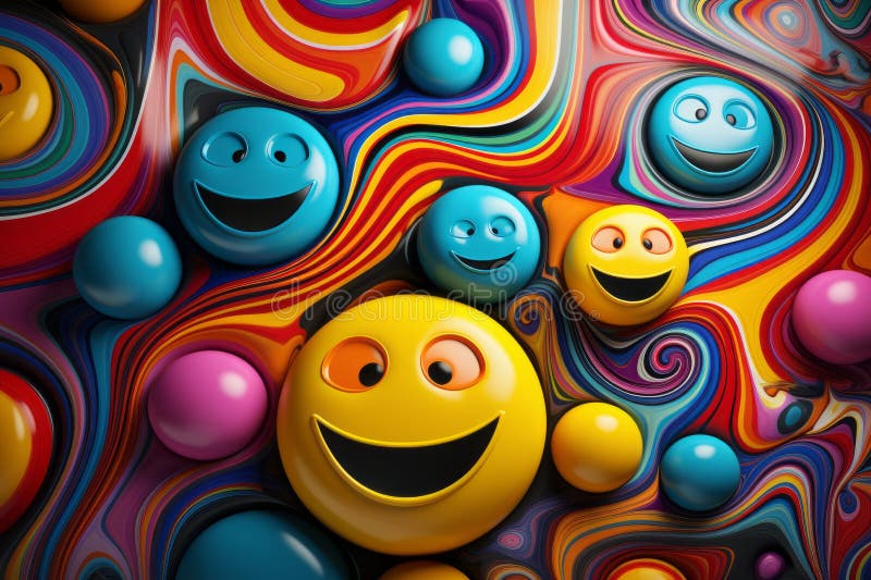A Colorful Collection of Smiley Faces Stock Illustration - Illustration ...