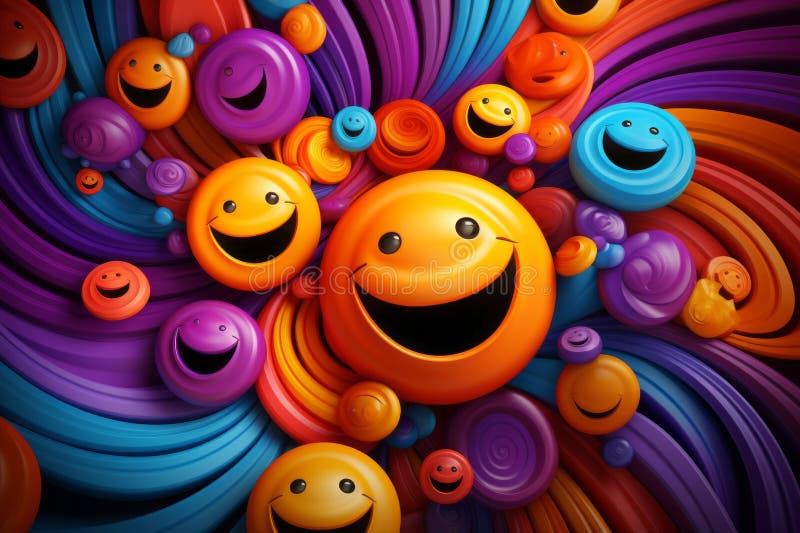 A Colorful Collection of Smiley Faces Stock Illustration - Illustration ...