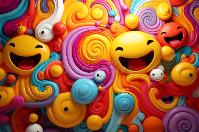 A Colorful Collection of Smiley Faces Stock Illustration - Illustration ...