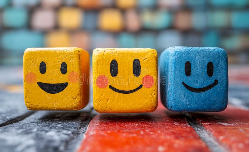 Colorful Smiling Blocks on a Vibrant Background Stock Photo - Image of ...