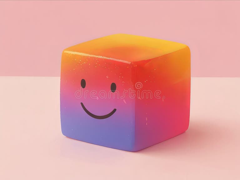Colorful smiling cube stock photo. Image of backdrop - 372717060