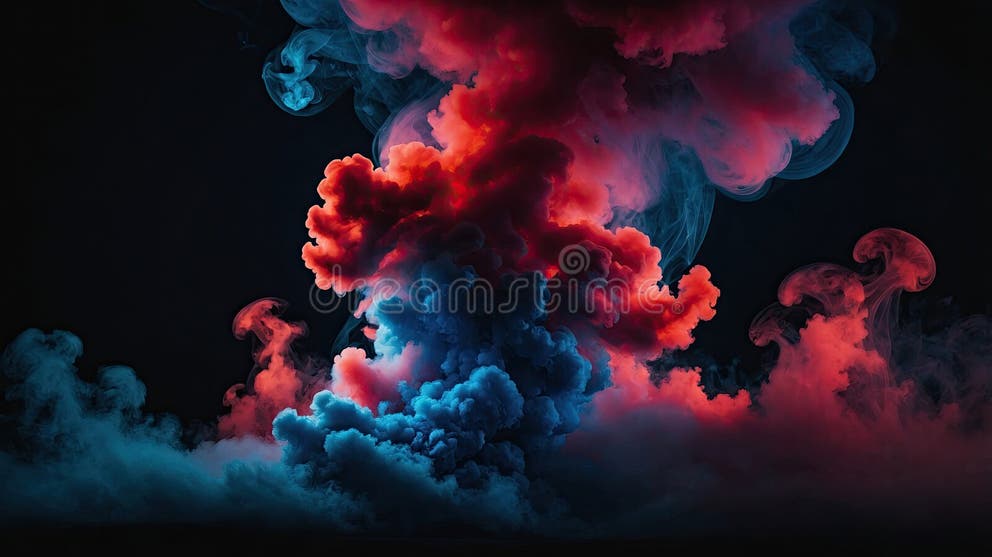 Colorful Smoke Billows Create Captivating Patterns in a Dark Space ...