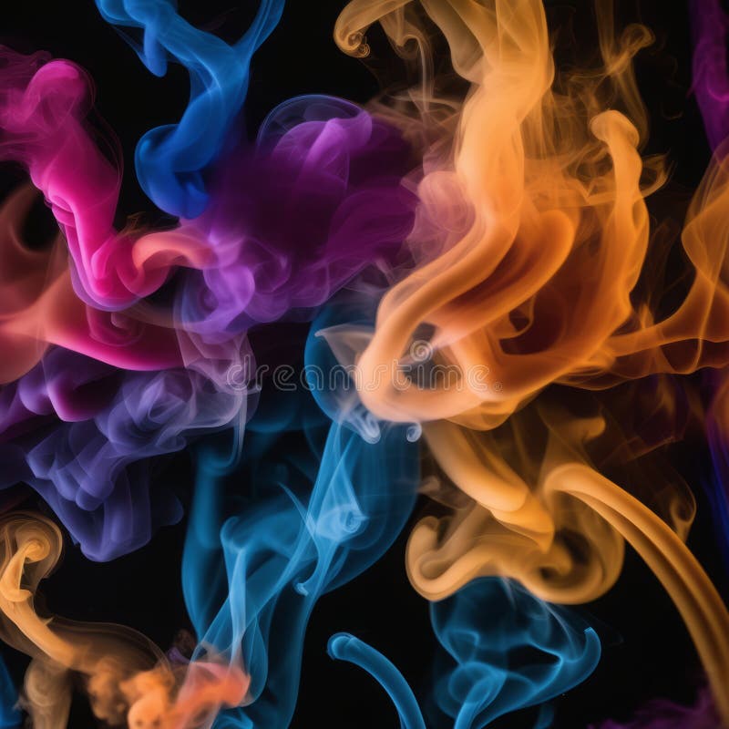 Colorful Smoke on the Black Background Colorful Smoke on the Black ...