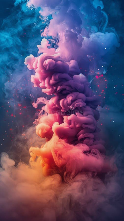 Colorful Smoke Cloud Drifting Stock Photo - Image of pattern, movement ...