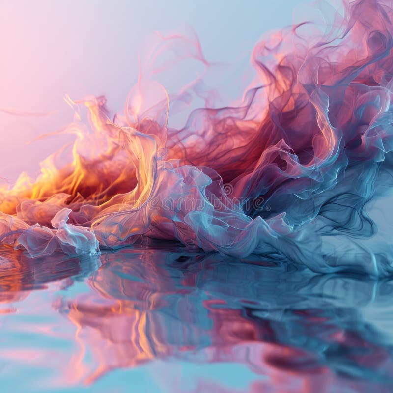Colorful Smoke Creating Mesmerizing Reflections on Its Surface, AI ...