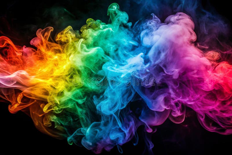Colorful Smoke on Dark Background Stock Illustration - Illustration of ...