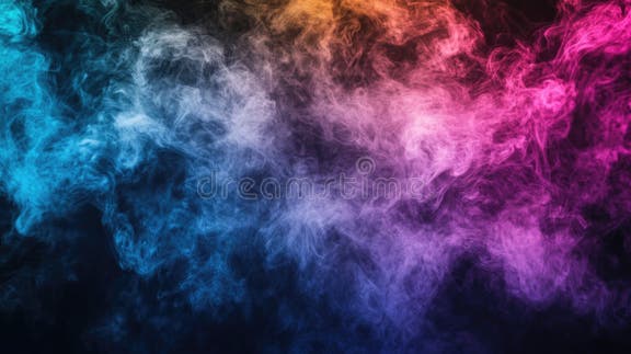 Colorful Smoke Effect on Black Background Stock Image - Image of smoke ...