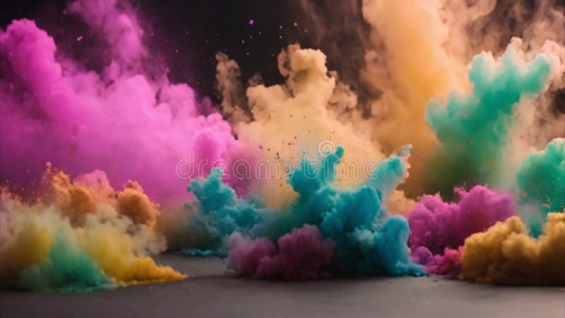 Colorful Smoke Explosion Abstract Art Stock Footage - Video of bright ...