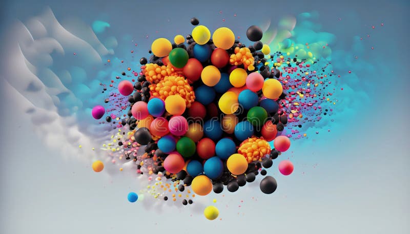 Colorful Smoke Explosion with Balloons Stock Image - Image of petal ...