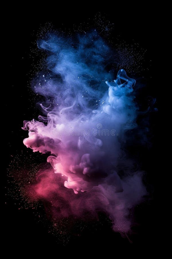 Colorful Smoke Explosion on Black Background. Abstract, Vibrant, and ...