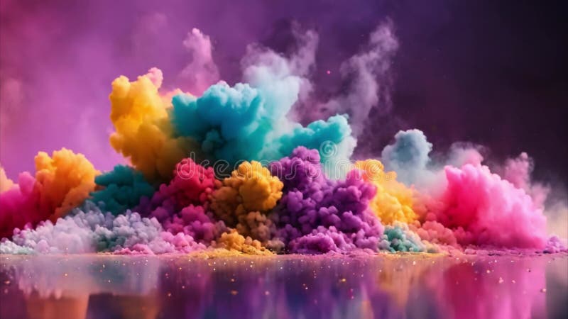Colorful Smoke Explosion with Reflection Stock Footage - Video of blue ...