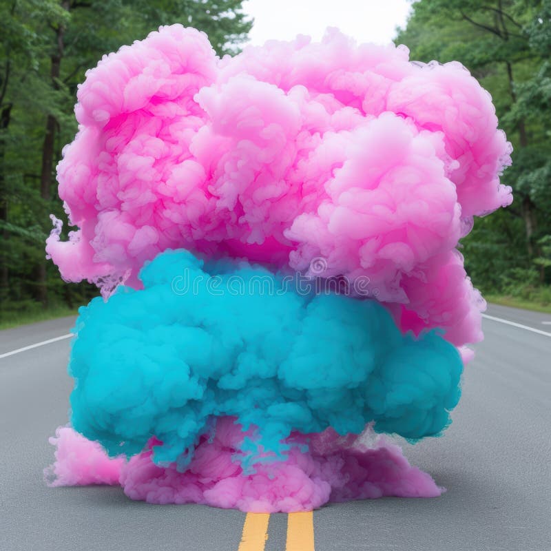 Colorful Smoke Explosion on the Road Stock Illustration - Illustration ...