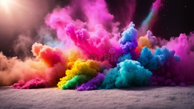 Rainbow Colored Smoke Explosion Stock Video - Video of colored, dynamic ...