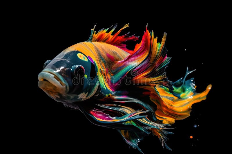 Colorful Smoke in Fish Shape on White Background Stock Illustration ...