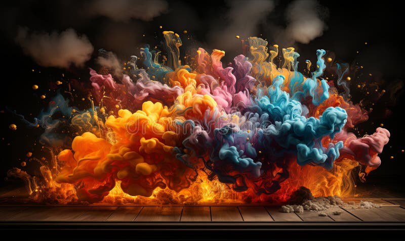 Colorful Smoke Floating in the Air Stock Photo - Image of multicolored ...