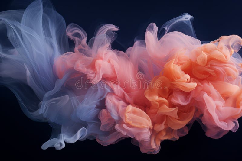 Colorful Smoke Floating in Water on a Dark Background Stock ...