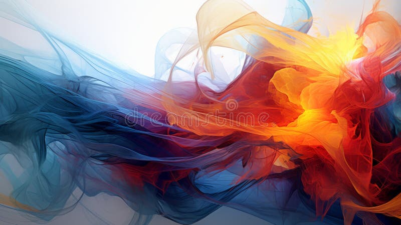 Colorful Smoke is Flowing in the Air Stock Illustration - Illustration ...