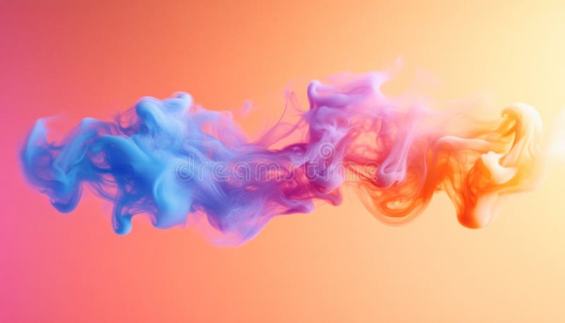 Colorful Smoke Forming Abstract Shapes on Gradient Background Stock ...