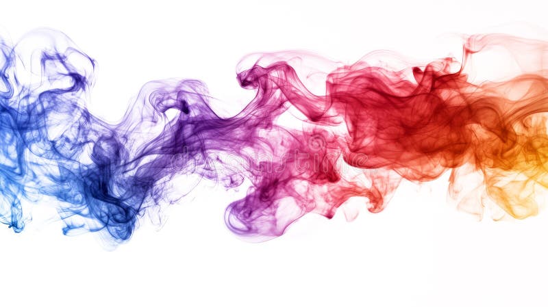 Colorful Smoke Forming Abstract Shapes on White Background Stock ...