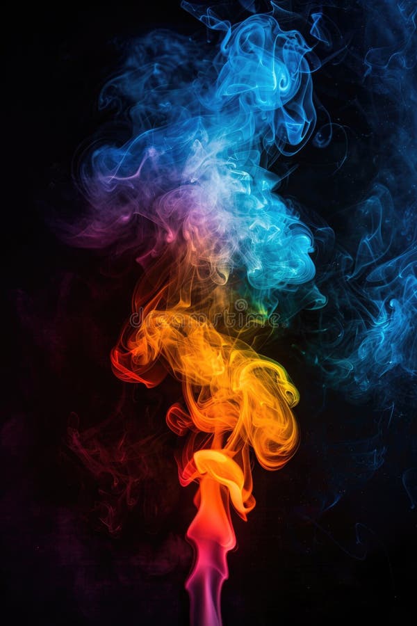 Colorful Smoke Forming a Vibrant Rainbow Shape, Suitable for Various ...