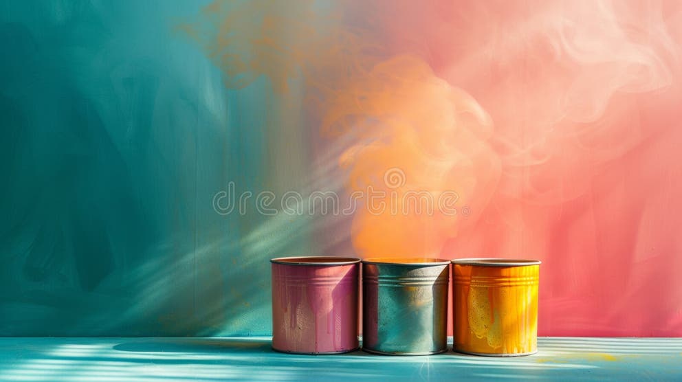 Colorful Smoke in Gradient Backdrop with Metallic Candles Stock Photo ...