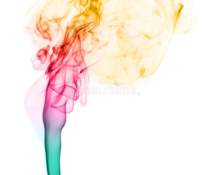 Colorful Smoke Isolated on White Background Stock Photo - Image of ...