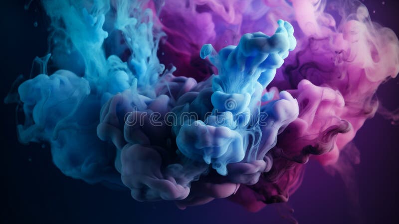 Colorful Smoke Mix on Black. Generative AI Stock Illustration ...