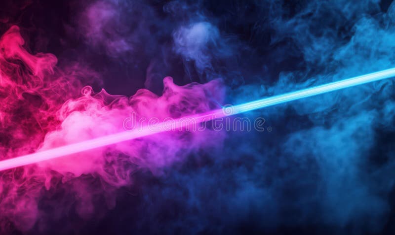 Colorful Smoke Neon Light Beams Creating Vibrant Abstract Background ...