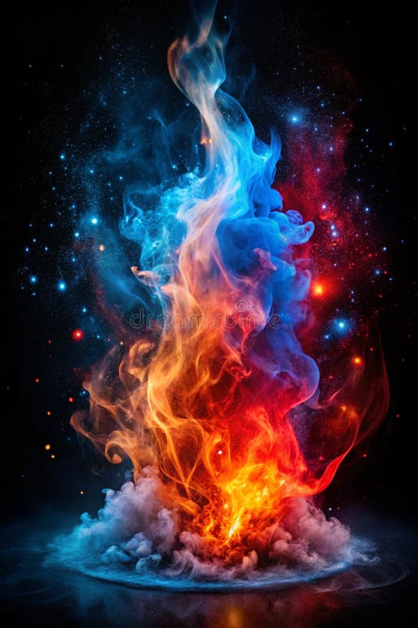 Colorful Smoke, Paint, and Fire Flame Texture for Abstract Art Stock ...