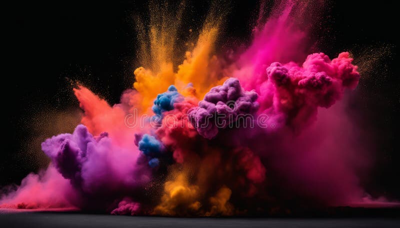 Colorful Smoke or Powder Exploding in the Air Stock Illustration ...