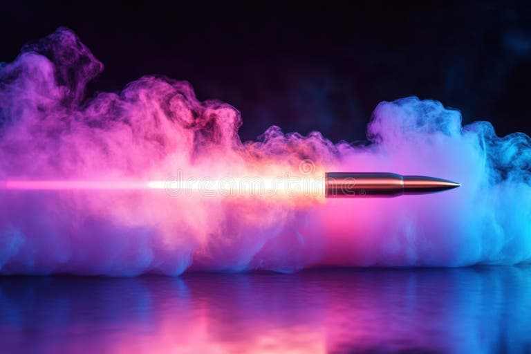 Colorful Smoke and Projectile in Motion Create a Dynamic and ...
