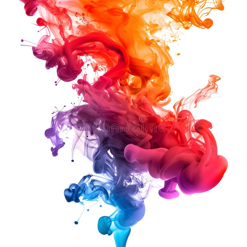 Colorful Smoke Splash in Air on Transparent Background - Ai Generated ...