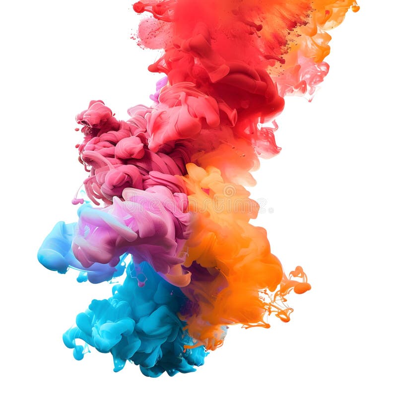 Colorful Smoke Splash in Air on Transparent Background - Ai Generated ...