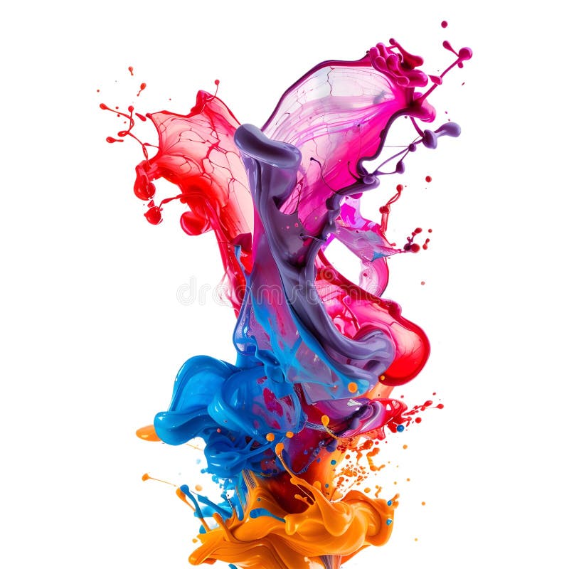 Colorful Smoke Splash on Transparent Background - Ai Generated Stock ...