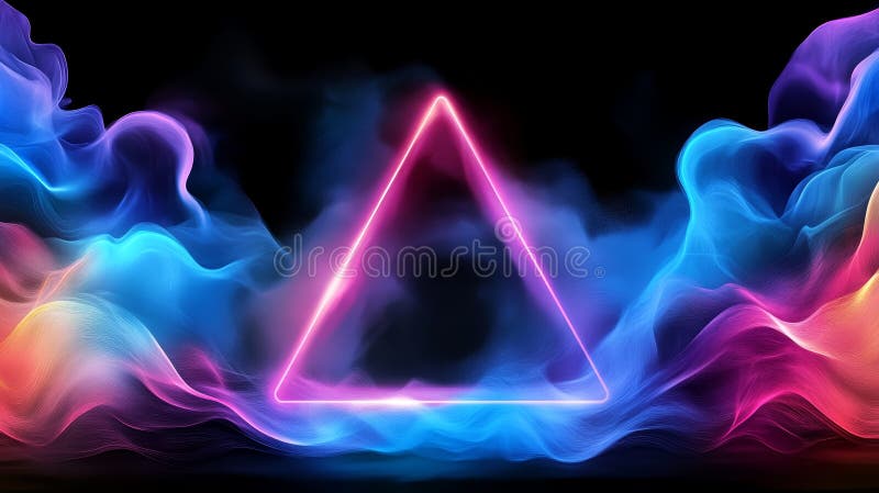 Colorful Smoke Triangle, Abstract Background for Digital Art and ...