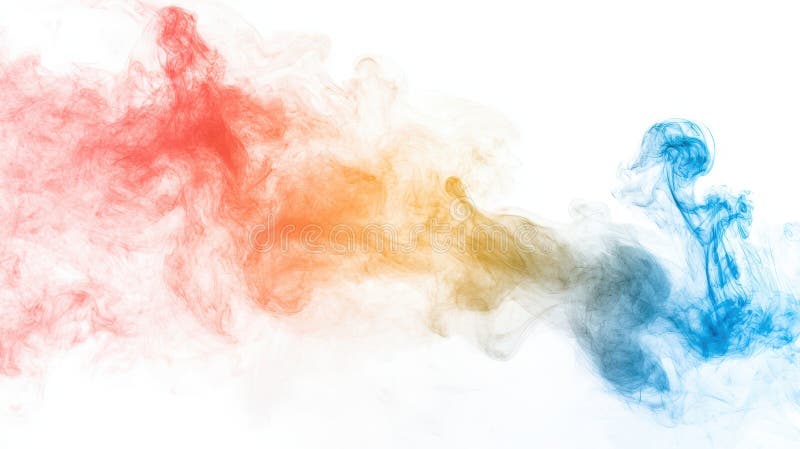 Colorful Smoke Wisps on White, Vibrant Abstract Design Background for ...