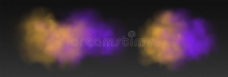 Colorful Smoke, Yellow and Purple Magic Cloud, Holi Powder Effect ...