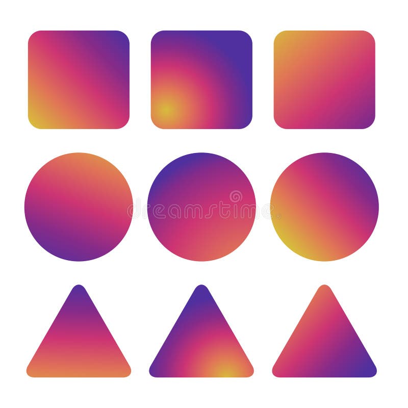 Colorful Smooth Gradient Icons - Gradient Buttons for Social Network ...