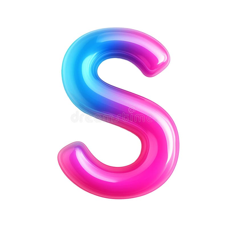 Colorful, Smooth Letter S Design with Vibrant Pink and Blue Gradient ...
