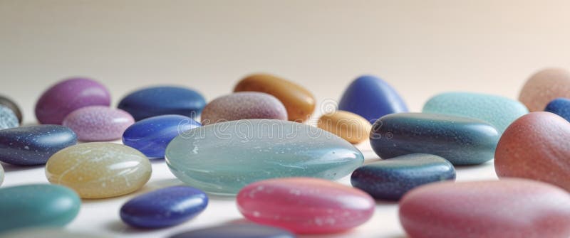 Colorful Smooth Stone Collection Background. Stock Image - Image of ...