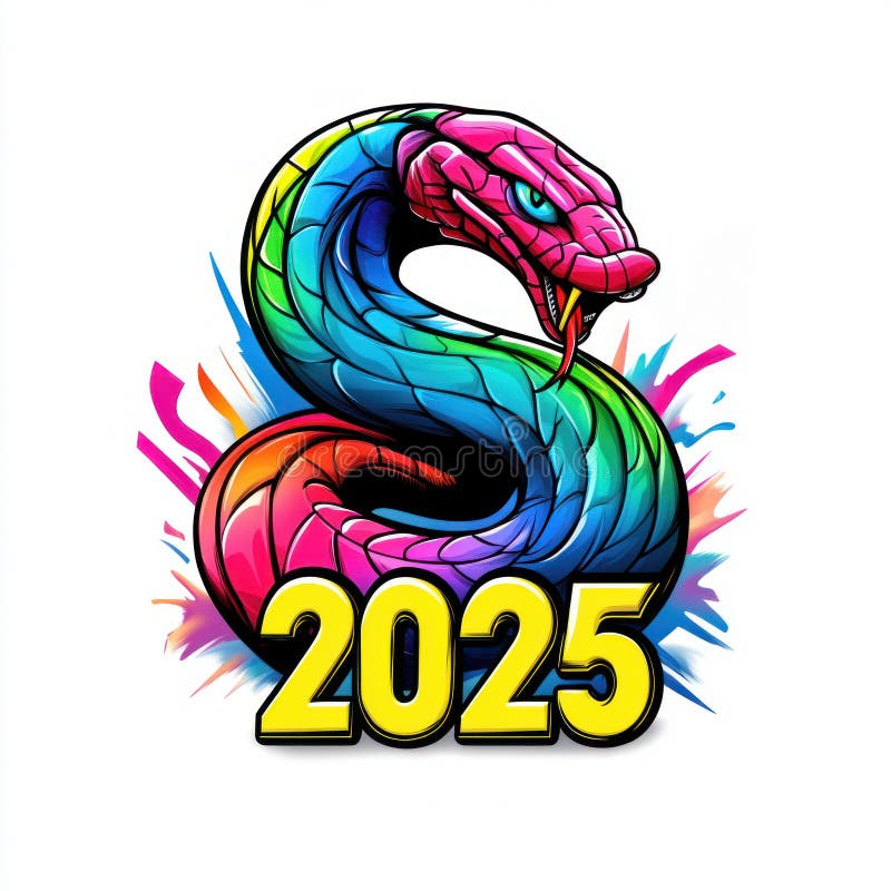 Colorful 2025 Happy New Year Celebration Stock Illustration ...