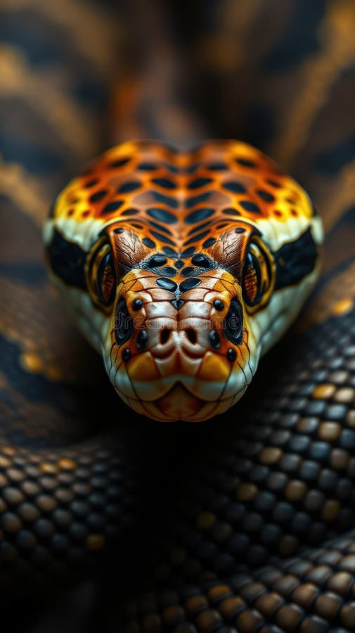 Close-up View of a Colorful Snake Showcasing Intricate Patterns and ...