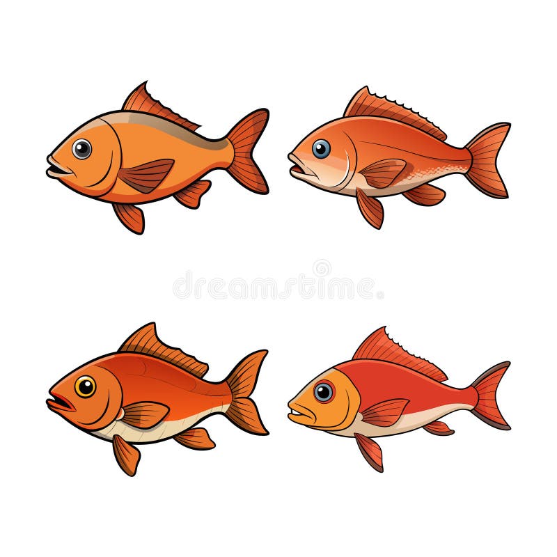 Colorful Snapper Fish Illustration with Realistic Features Stock Vector ...