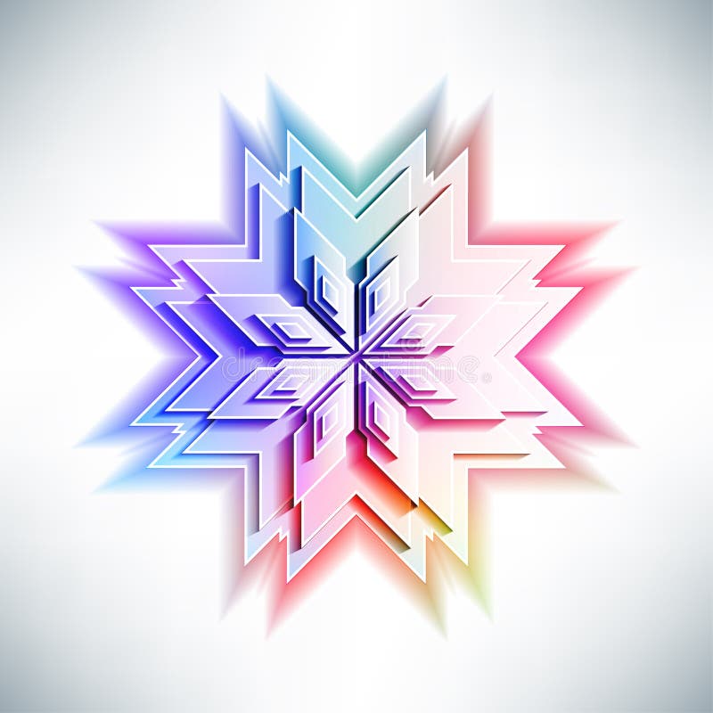 Colorful snowflake stock vector. Illustration of winter - 35284004