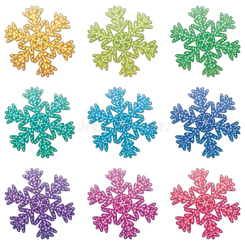 Colorful snowflakes stock vector. Illustration of december - 21944200