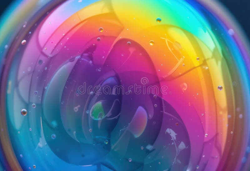 Colorful Soap Bubble Reflecting Light and Patterns in a Vibrant Display ...