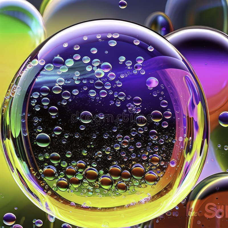 Colorful Soap Bubbles. Abstract Background. 3d Rendering, 3d ...